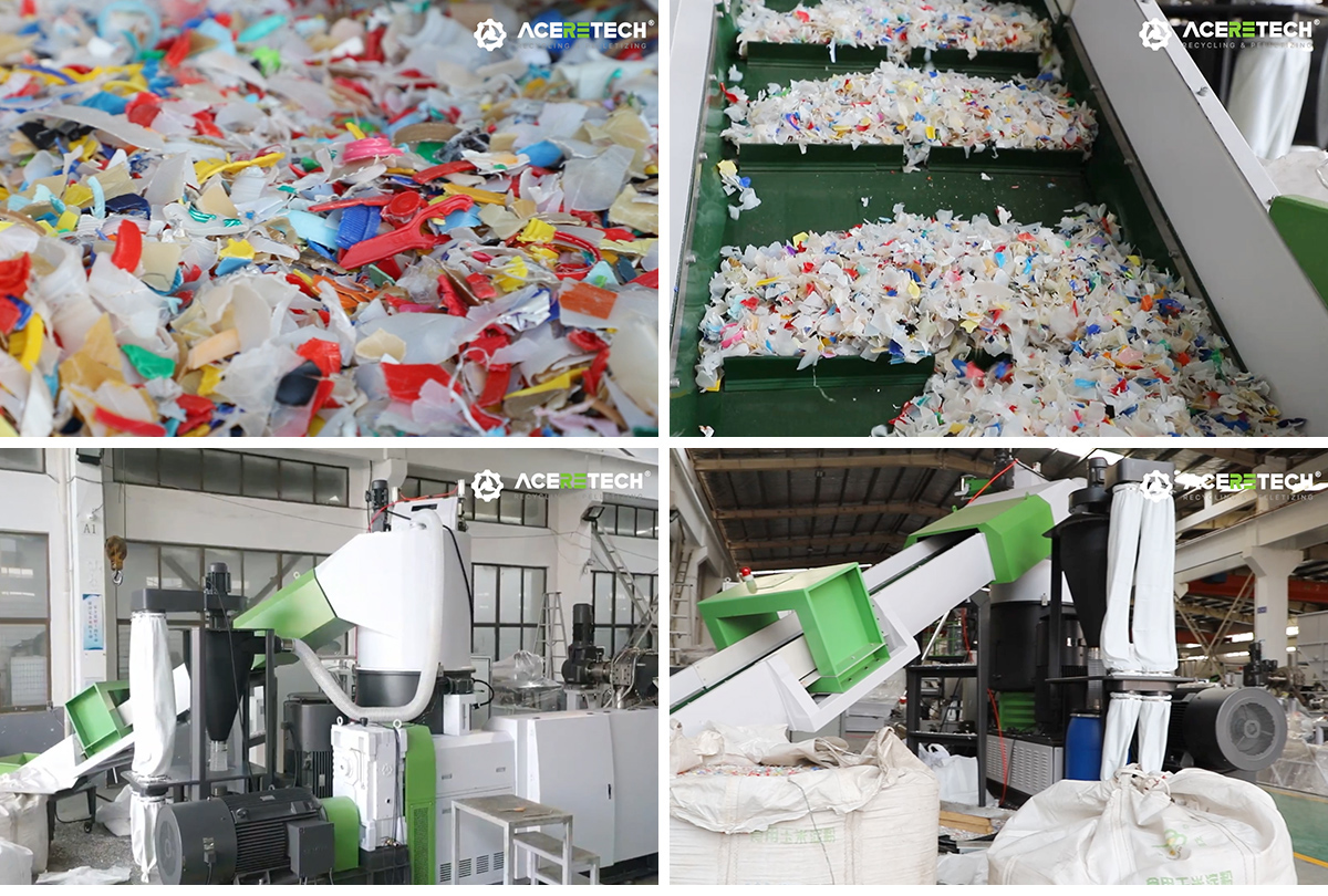 PE Bottle Flakes Recycling and Granulation | ACERETECH Waste Recycle ...